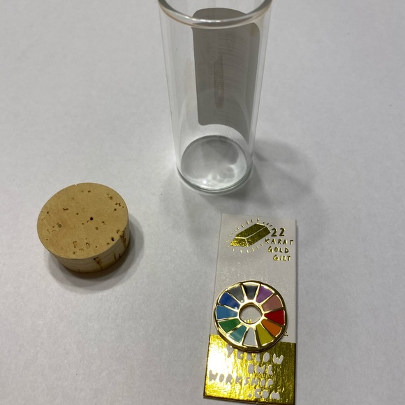 Jewelry | Nwt 22 K Gold Gilt Magnetic Lapel Pin Color Wheel | Poshmark